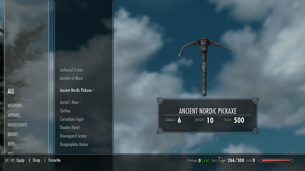 Ancient Nordic Pickaxe (Skyrim): ID, Spawn Commands, Value, Weight ...