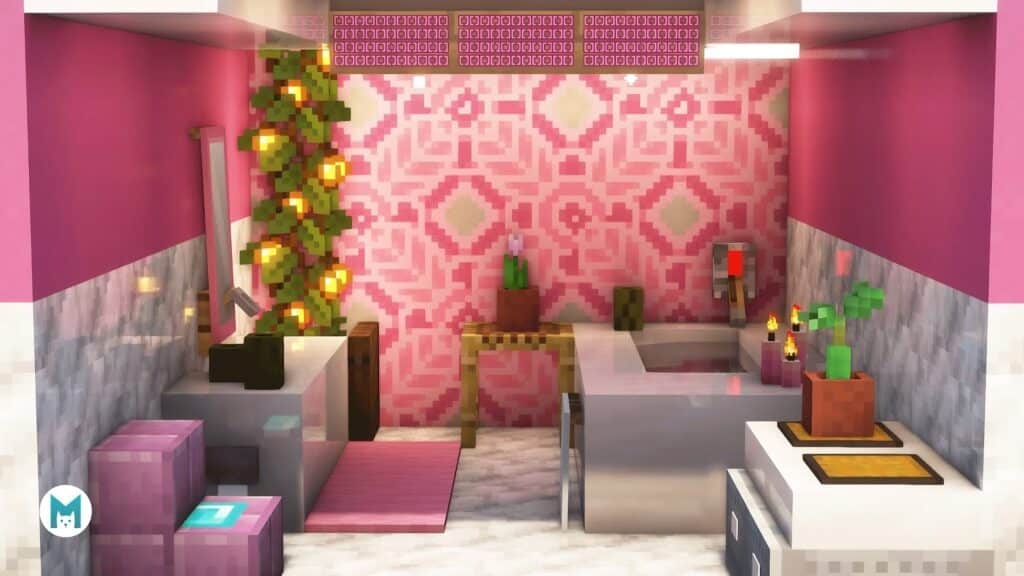 Pink Modern Bathroom in Minecraft - TBM | TheBestMods